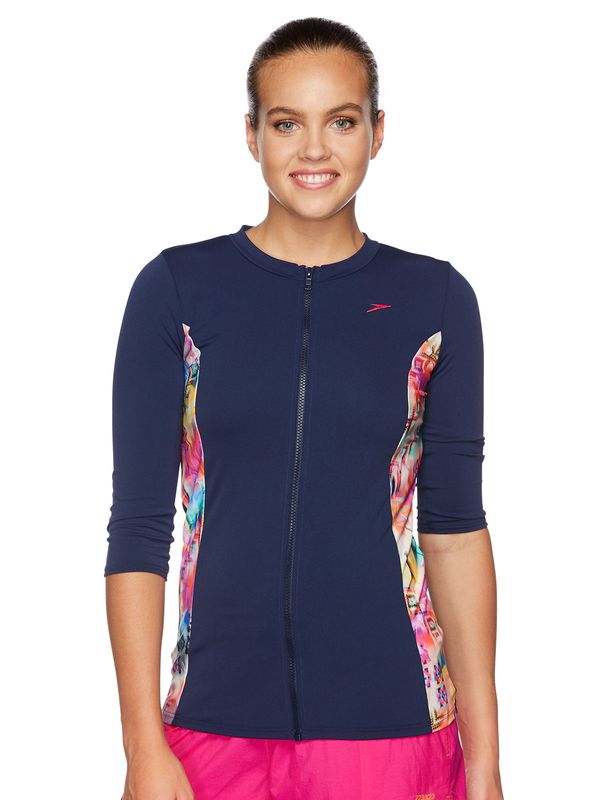 Speedo Chevron Zip Up 3/4 Sleeve Sun Top