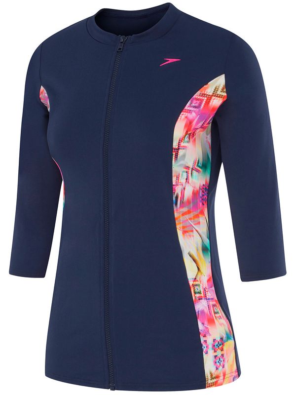 Speedo Chevron Zip Up 3/4 Sleeve Sun Top