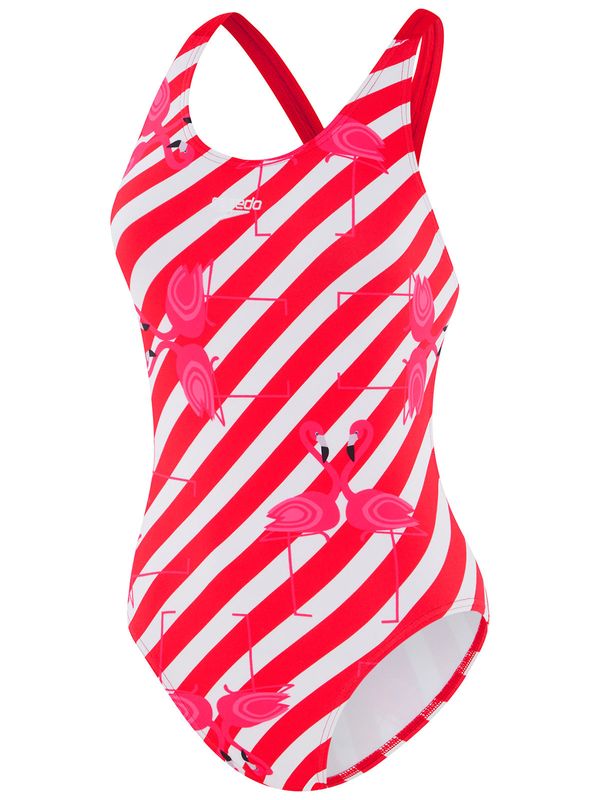 Speedo Flamingo Stripe Leaderback One Piece