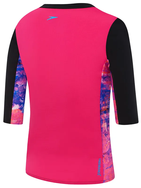 Speedo Paisely Paradise 3/4 Sleeve Half Zip Sun Top