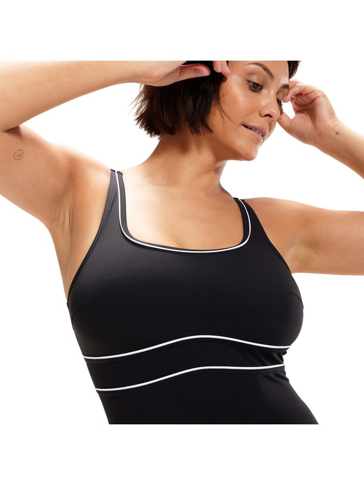 Speedo Shaping Contour Eclipse One Piece - Black/White