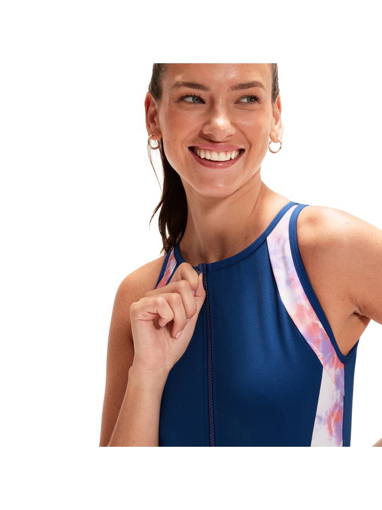 Speedo Panel Hydrasuit One Piece - Soft Coral/Miami Lilac