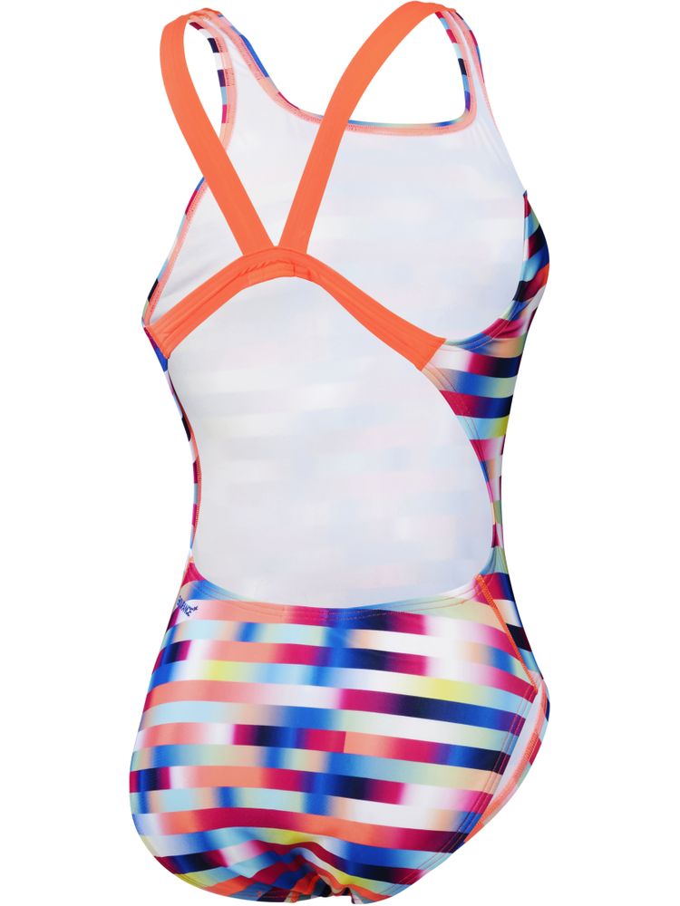 Speedo Leaderback One Piece - Red/Blue/Green