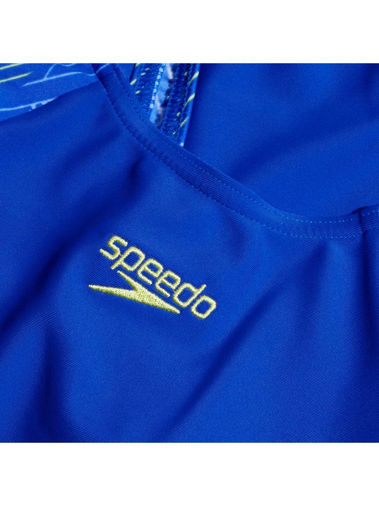 Speedo Splice Muscleback One Piece - Cobalt/Lemon/Blue