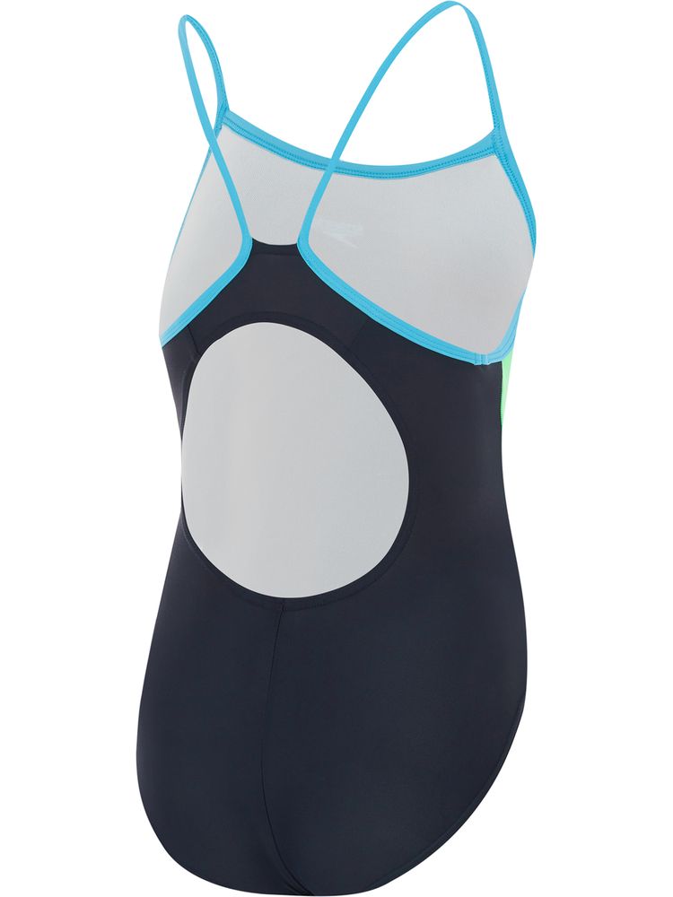Speedo Thinstrap Muscleback One Piece - Navy/Blue/Green