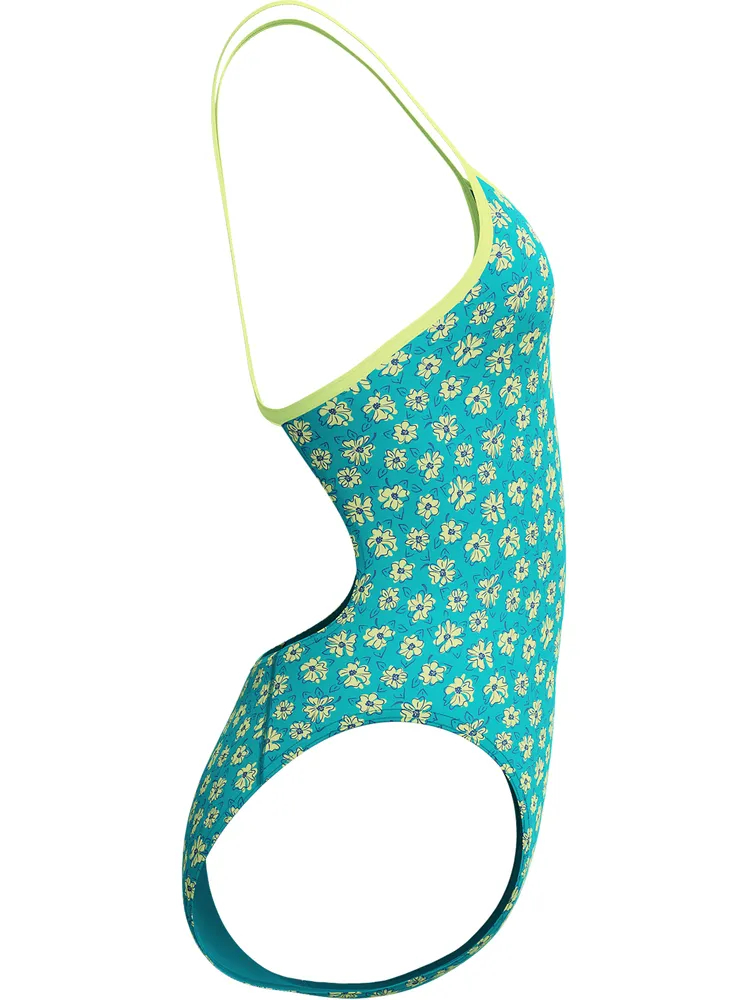Speedo Printed Turnback One Piece - Bloom Burst/Turquoise Gem
