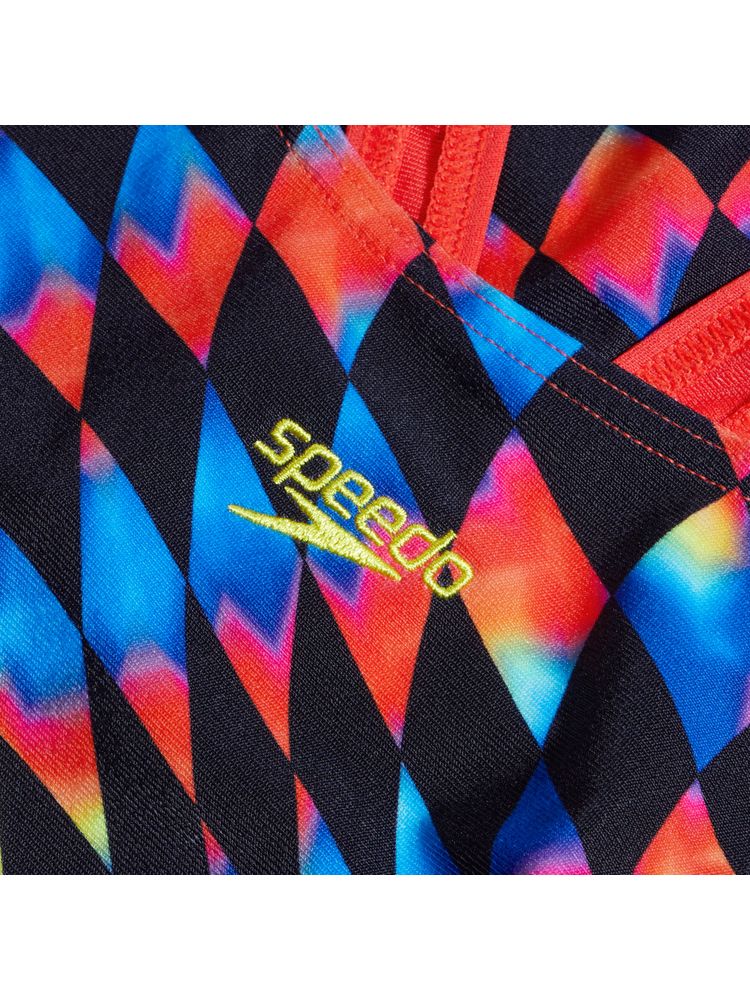 Speedo Leaderback One Piece - Black/Watermelon/Cobalt/Pink