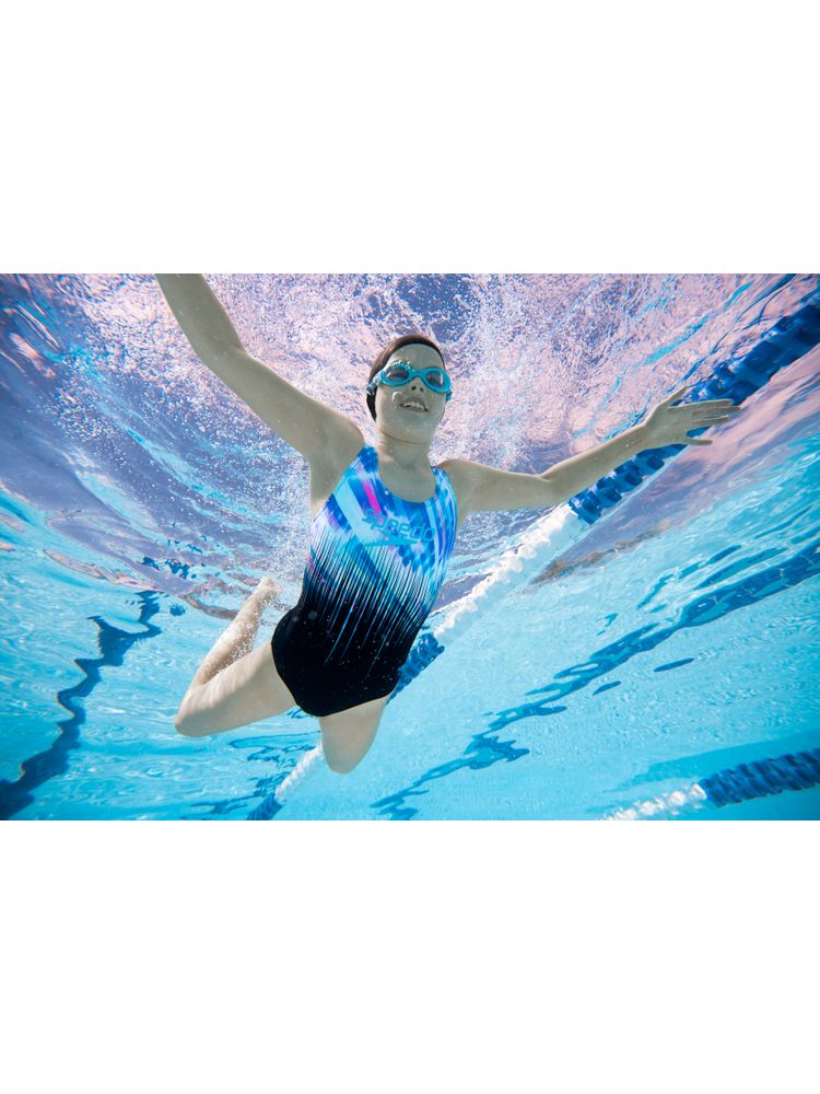 Speedo Powerstrike Muscleback One Piece - Palm Glow/Curl Curl