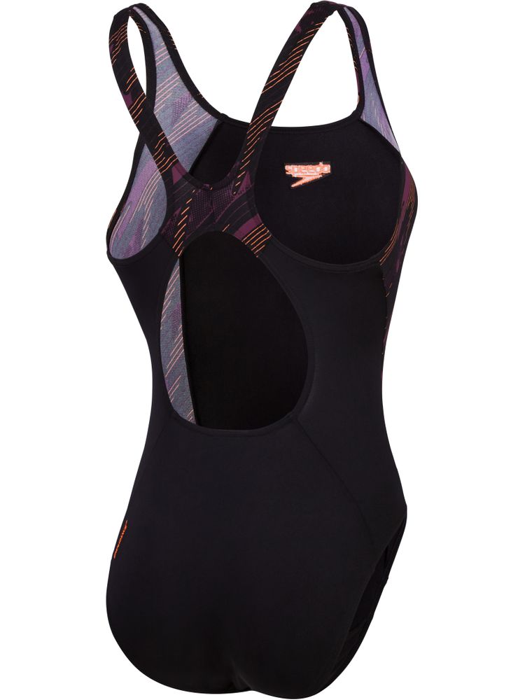 Speedo Splice Muscleback One Piece - Hyperboom/Plum/Red