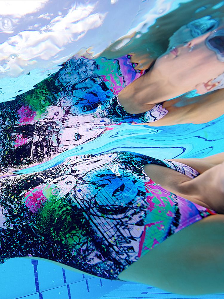 Speedo Graffiti Splash Womens One Piece Swimsuit