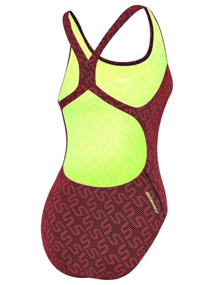 Speedo Monogram Firey Red Womens One Piece Swimsuit