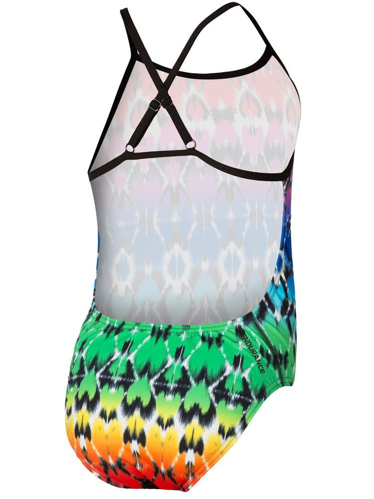 Speedo Rainbow Reflection Crossback Girls One Piece Swimsuit