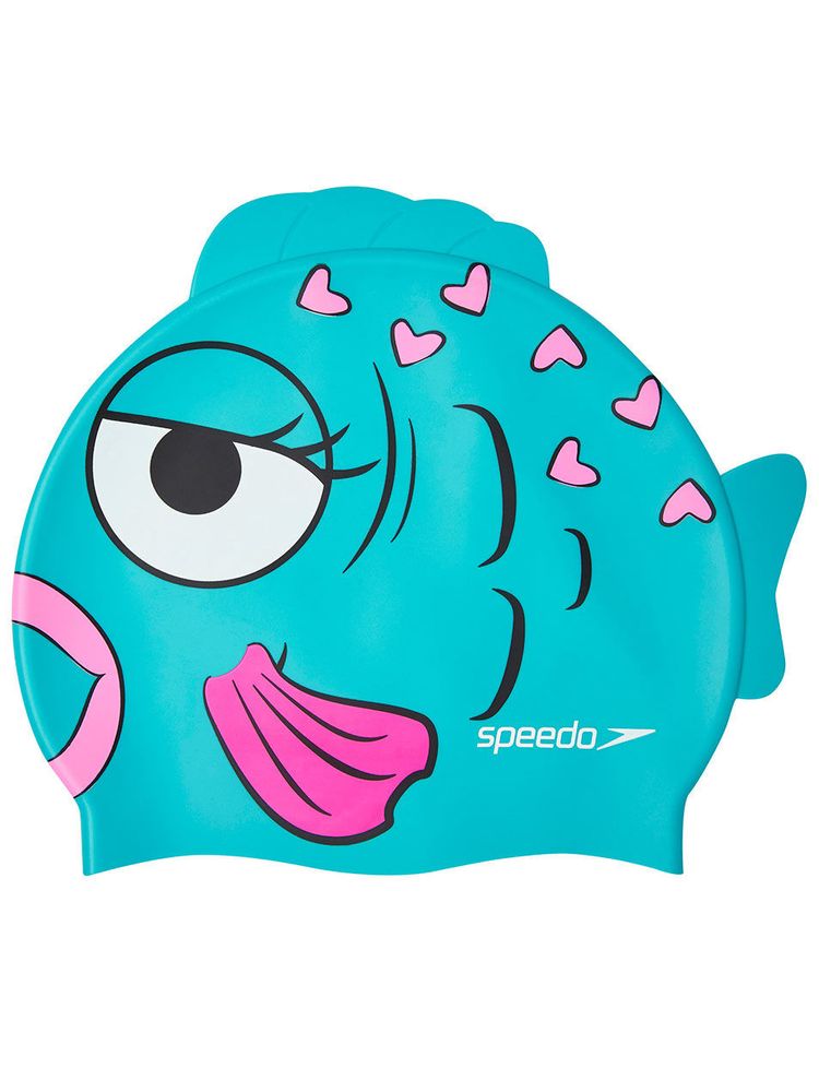 Speedo Sea Squad Character Teal Fish Swim Cap