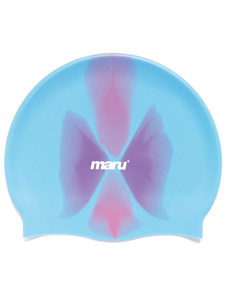 Maru Blue Petals Silicone Swim Cap