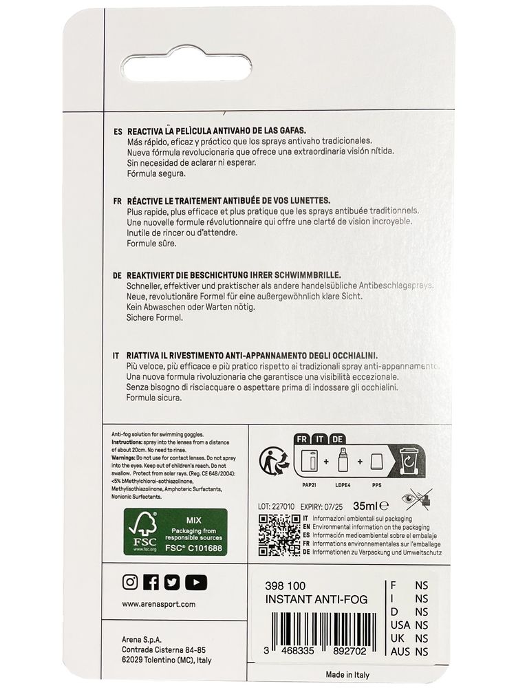 Arena Instant Anti-Fog