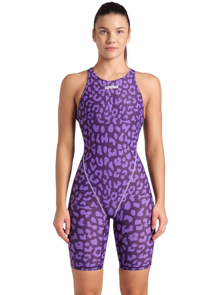 Arena Powerskin ST NEXT Openback Kneeskin - Leopard Violet