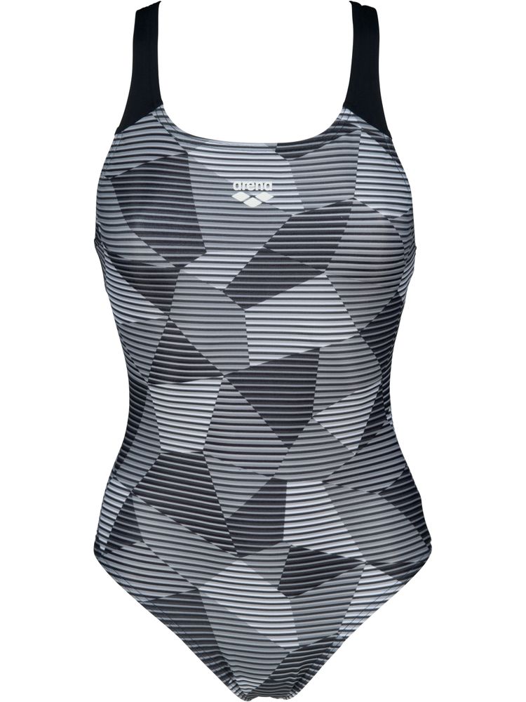 Arena Swim Pro Back One Piece - Striped Geo Black