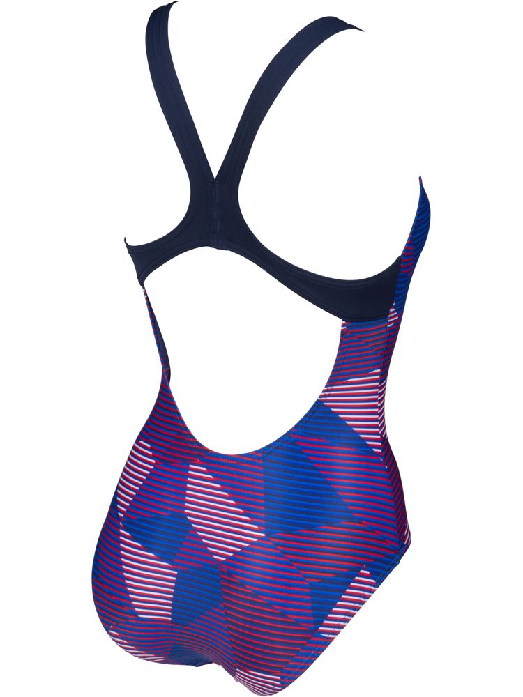 Arena Swim Pro Back One Piece - Striped Geo Navy