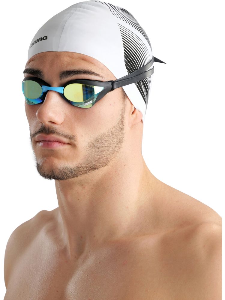 Arena Cobra Core Swipe Mirror Goggles - Aqua/Black