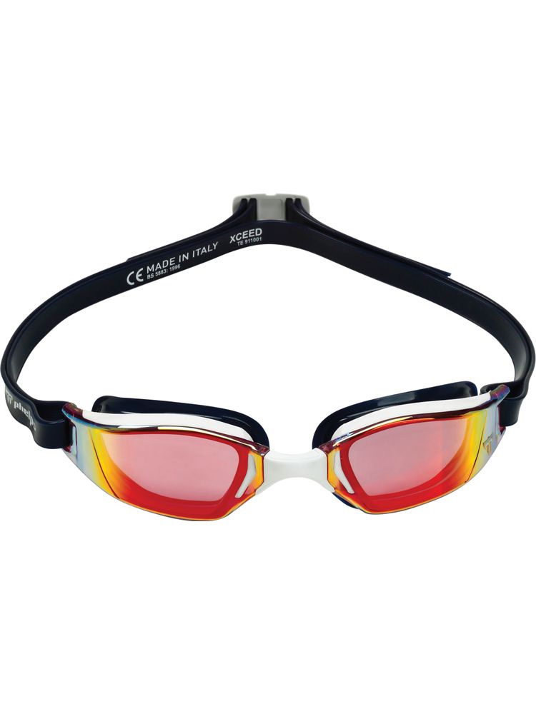 Phelps Xceed Goggles - Red Titanium Mirror/White/Blue