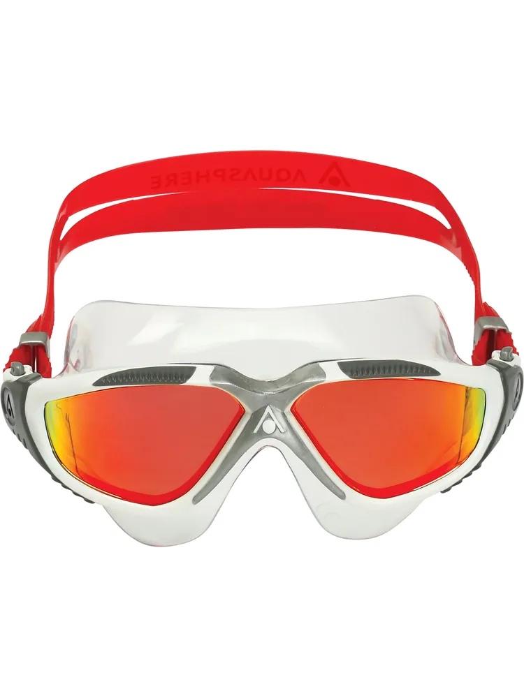 Aqua Sphere Vista Swim Mask - Red Titanium Mirror/White/Grey