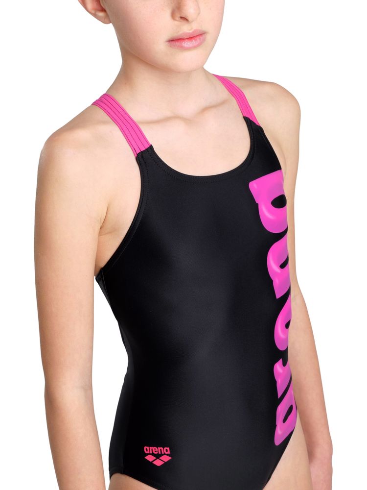 Arena V- Back One Piece - Graphic Black/Pink