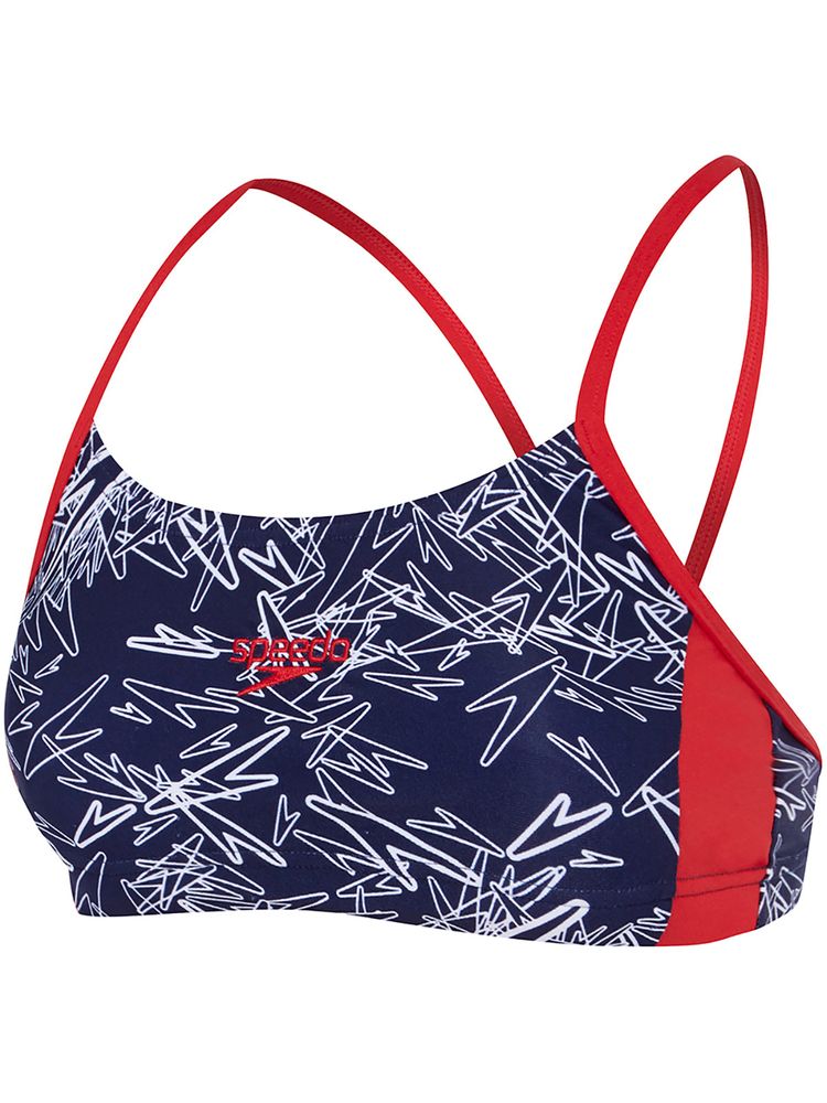 Speedo Boom Monogram Red Womens Crop Top
