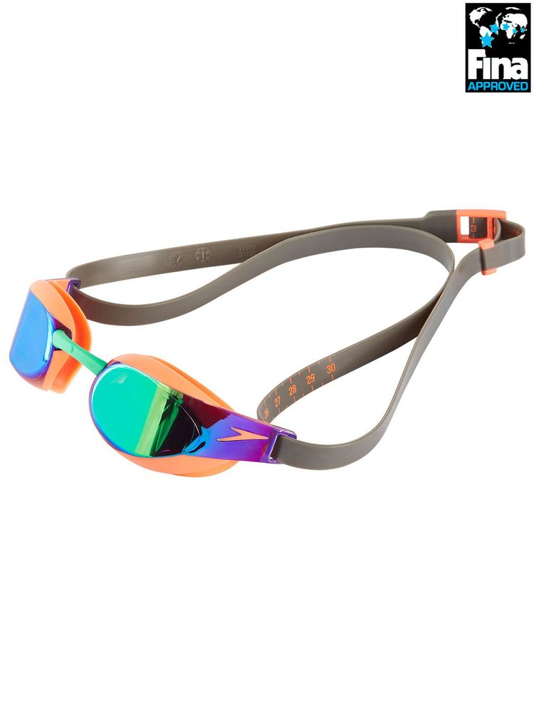 Speedo Fastskin Elite Mirror Orange & Green Goggles