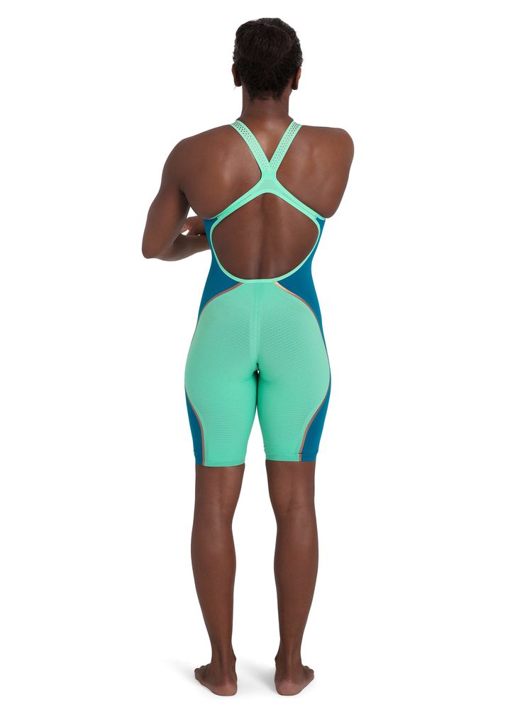 Speedo Fastskin LZR Pure Intent Green Glow Openback Kneelength
