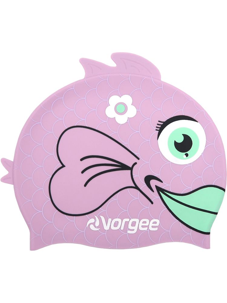 Vorgee Fishhead Swim Cap - Miss Fish Light Purple