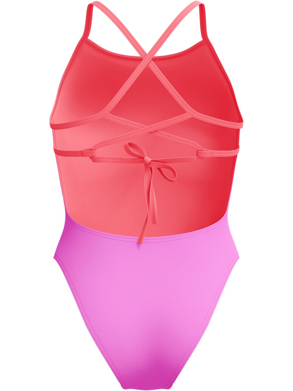 Speedo Solid Lattice Tie Back One Piece - Neon/Violet