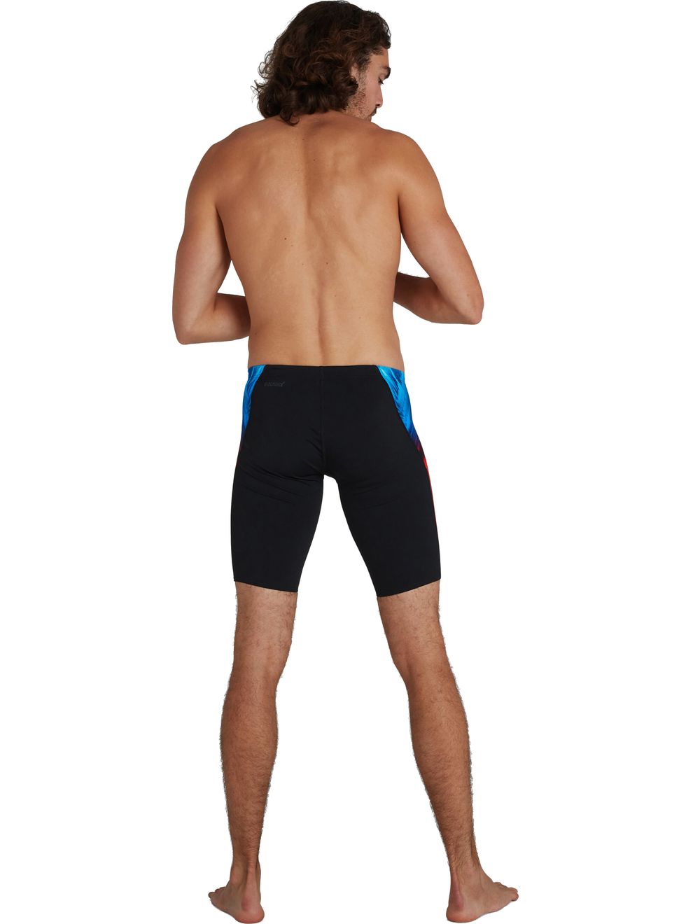 Speedo Digital Placement V-Cut Jammers - Black/Dragonfire Orange/Light ...