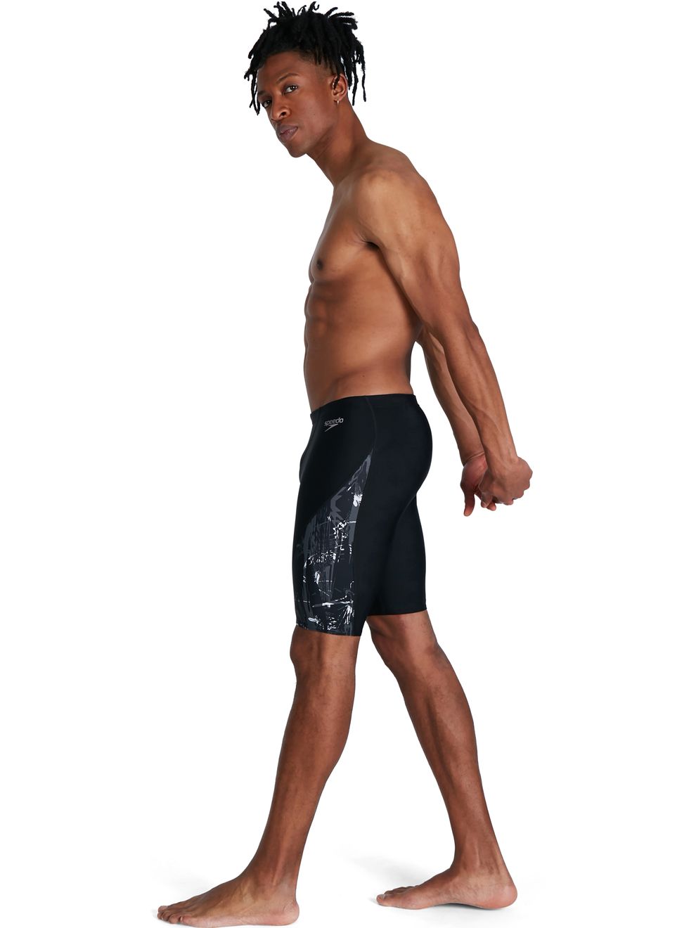 Speedo Allover V-Cut Jammers - USA Charcoal/White
