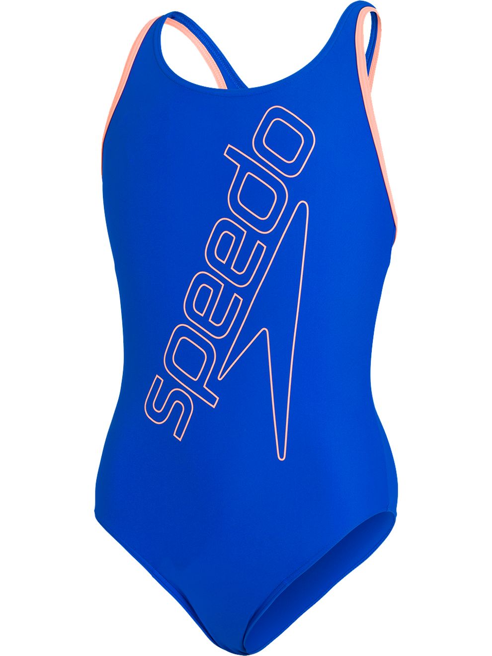 Speedo Boom Logo Placement Flyback One Piece - Blue Flame/Neon Fire