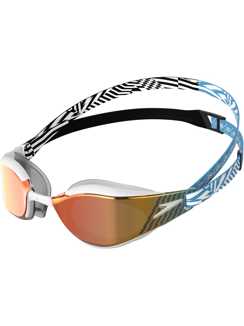 Speedo Fastskin Hyper Elite Goggles - Gold Mirror/Blue/Black/White