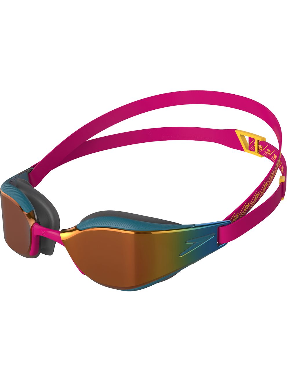 Speedo Fastskin Hyper Elite Goggles - Fire Gold Mirror/Magenta/Nordic ...