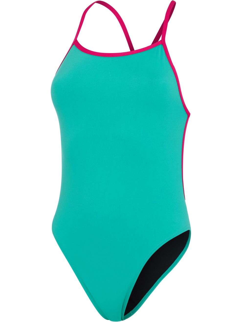 Speedo Solid V-Back One Piece - Tile/Electric Pink