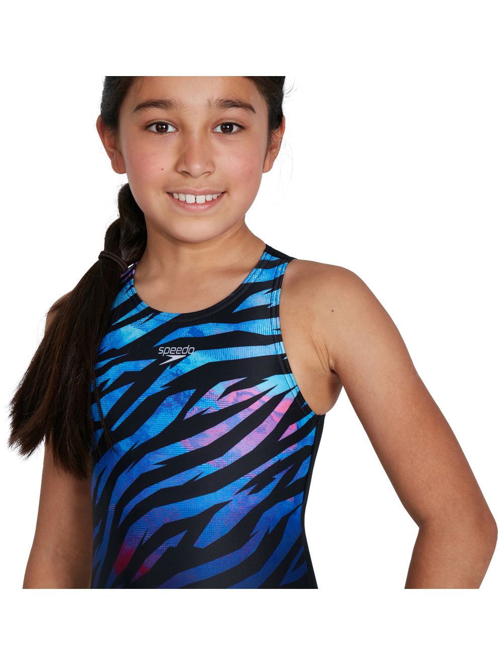 Speedo Placement Hydrasuit One Piece - Blue Flame/Cherry