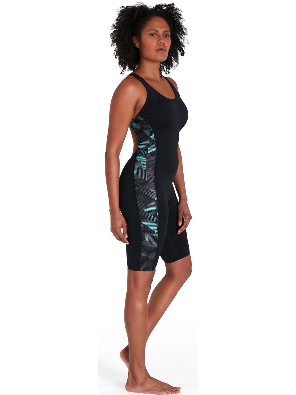 Speedo Leaderback Kneelength - Black/Tile