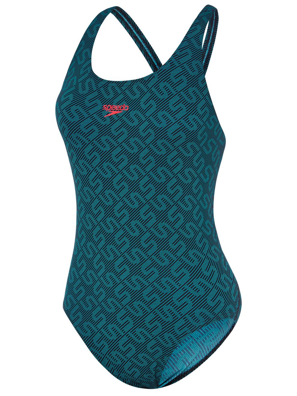Speedo Monogram Deep Navy Womens One Piece Swimsuit