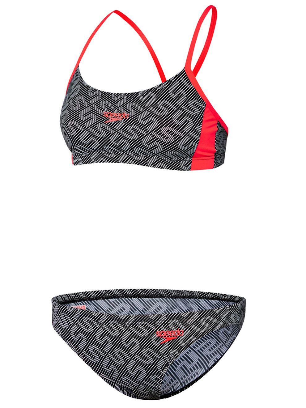 Speedo Black Monogram Womens Sports Bikini Set