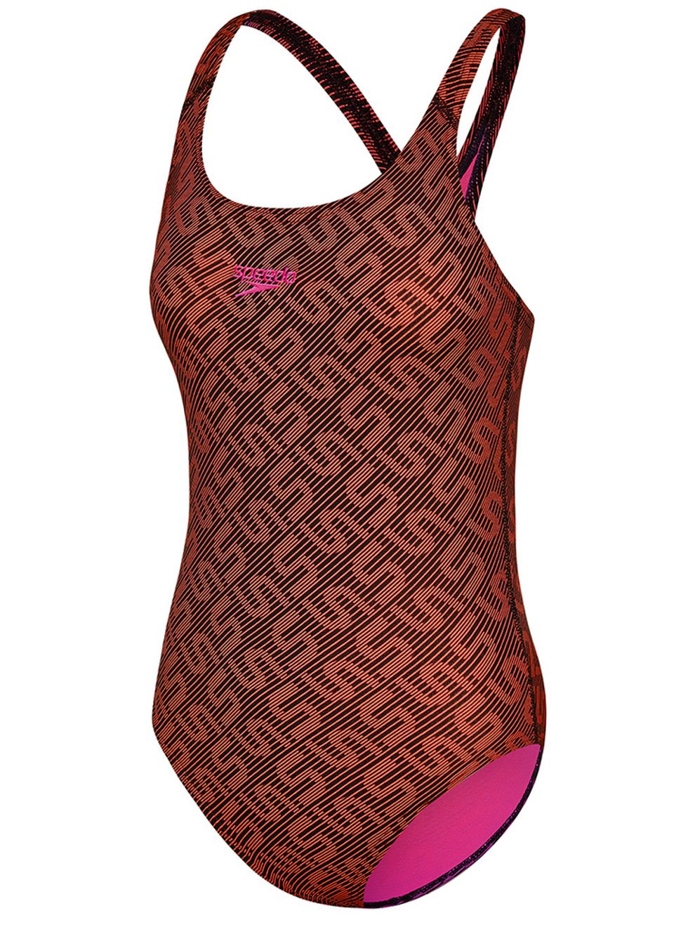 Speedo Monogram Dayglow Girls One Piece Swimsuit