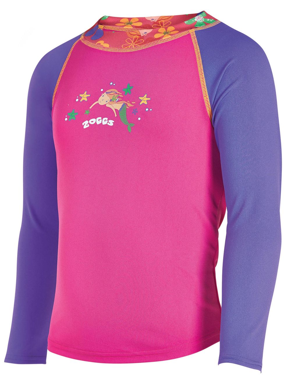 Zoggs Mermaid Flower Toddler Girls Sun Top