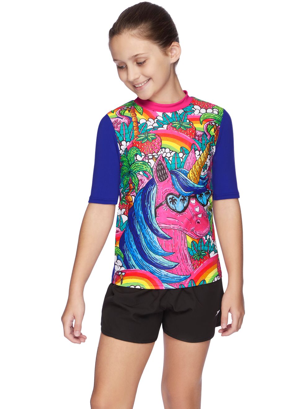 Speedo Short Sleeve Rashie - Ella Unicorn
