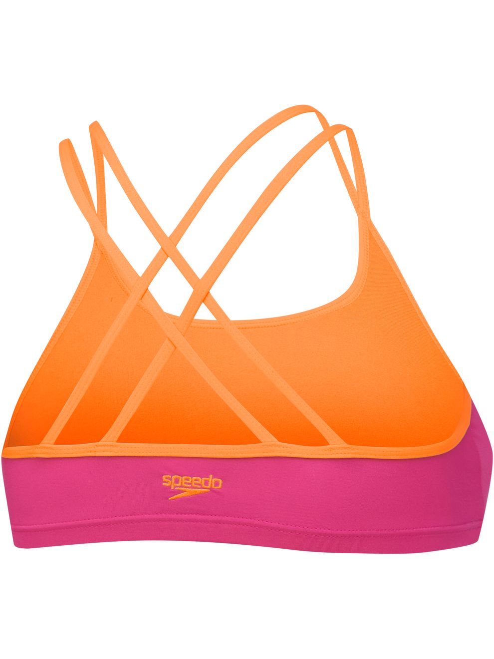 Speedo Crossback Crop Top - Pink & Funray