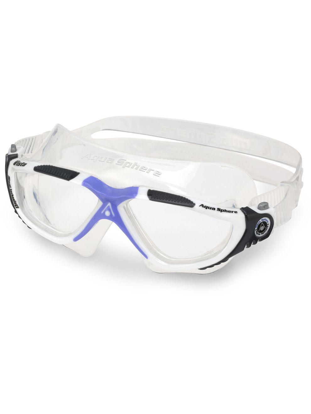 Aqua Sphere Vista Clear Swim Mask - White & Lavender