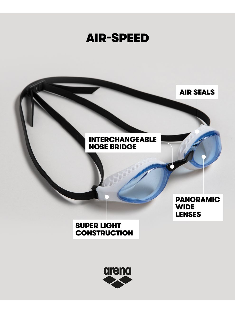 Arena Airspeed Goggles - Smoke/Black