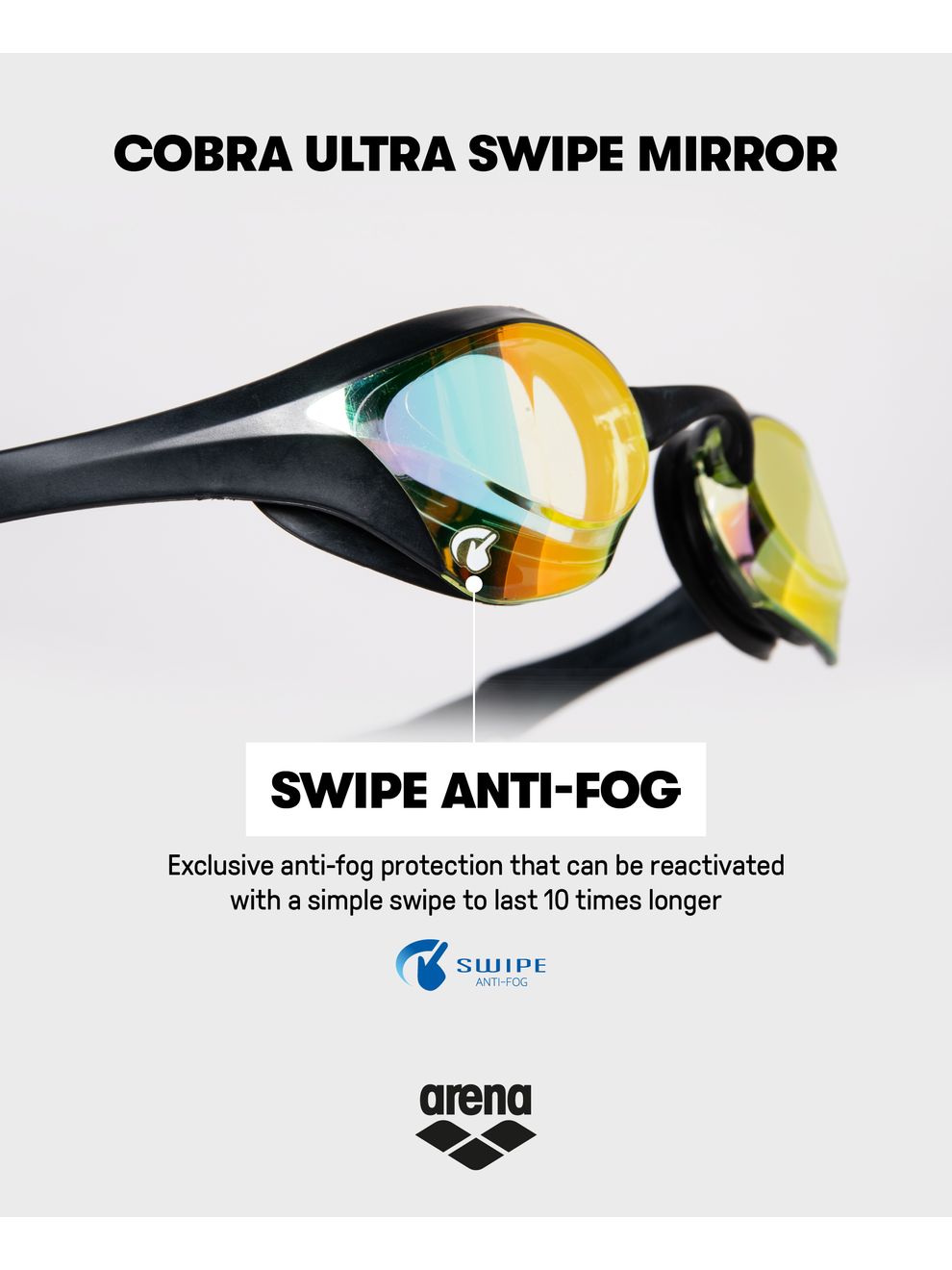 Arena Cobra Ultra Swipe Goggles - Yellow Mirror/Pink