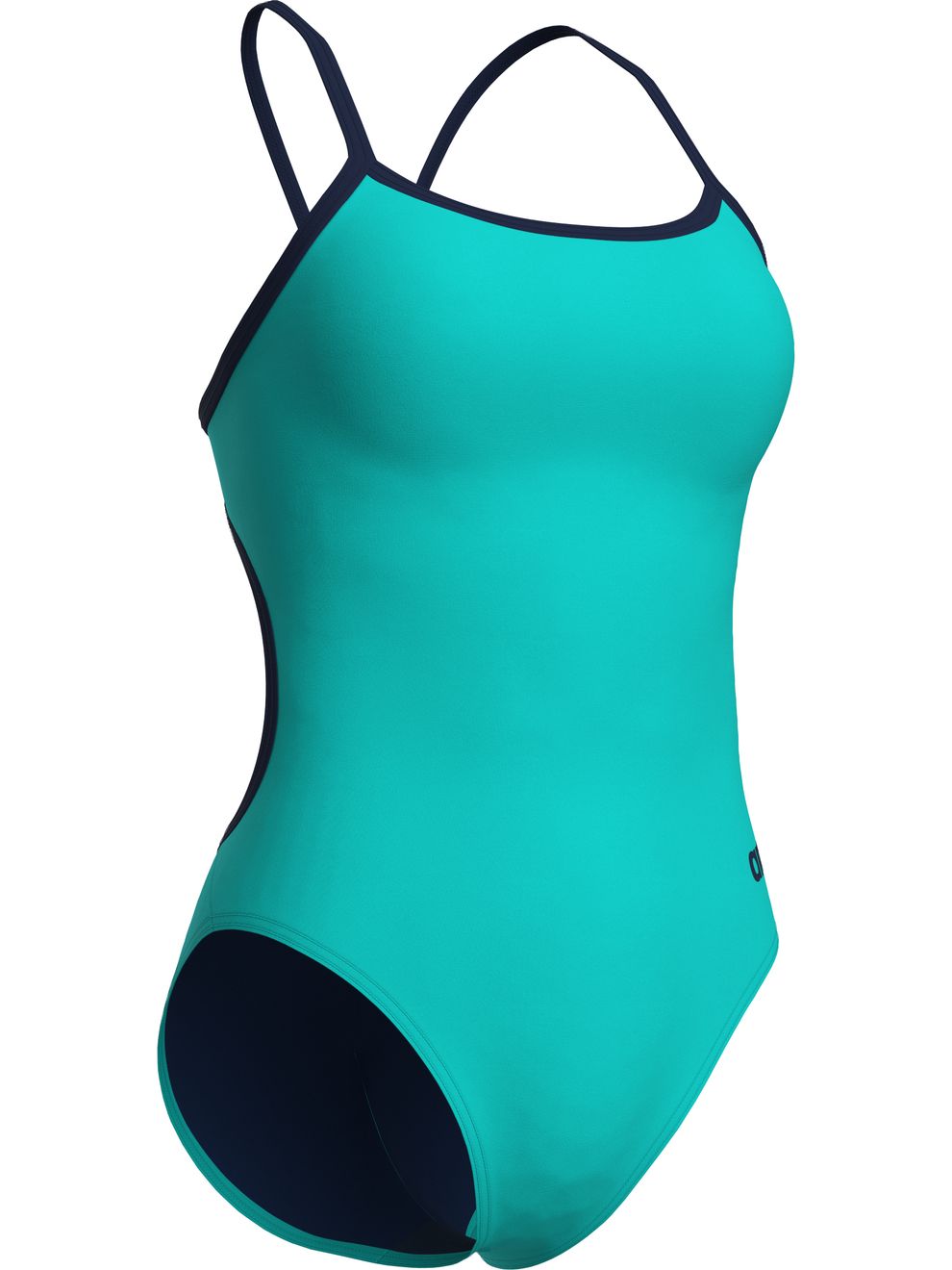 Arena Solid Lace Back One Piece - Water/Navy