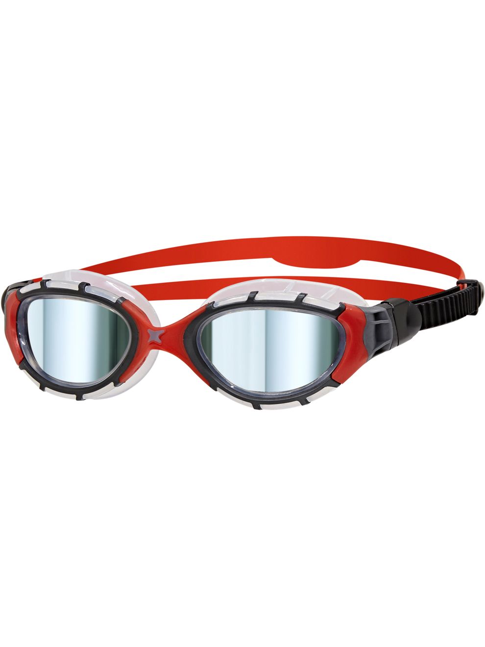 Zoggs Predator Flex Titanium Goggles - Smoke Mirror/Clear/Red